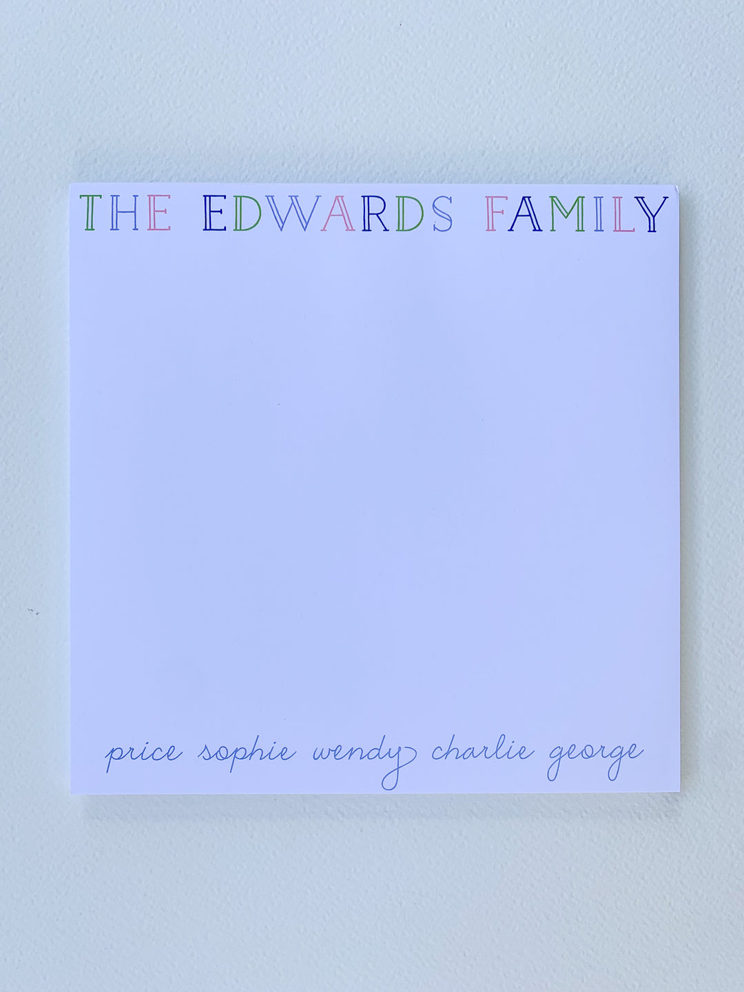 LARGE FAMILY PAD – Sophie Edwards Design